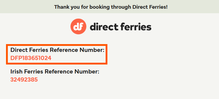 Where can I find the booking reference? – Direct Ferries